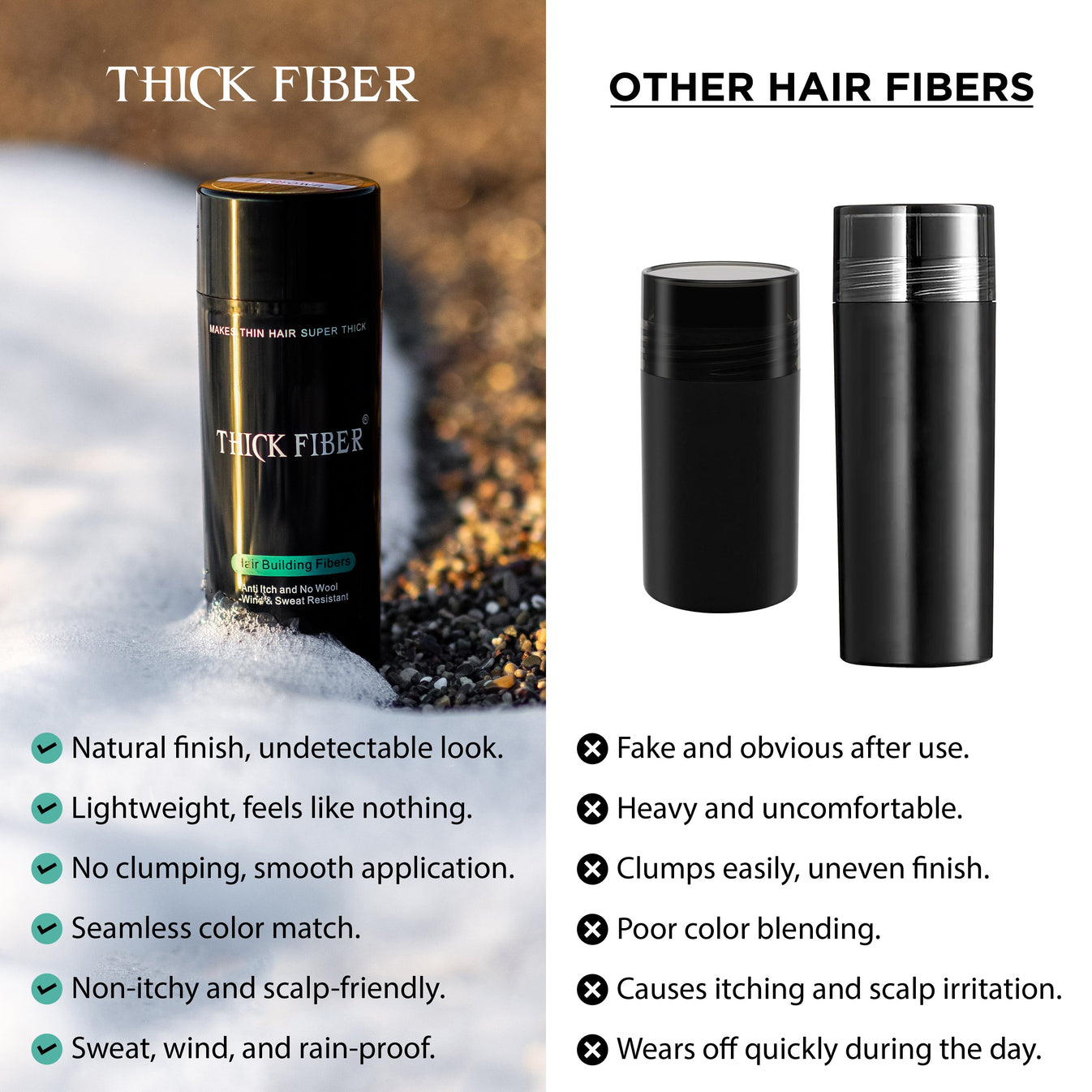 THICK FIBER Hair Building Fibers – Hair Loss Concealer for Thinning ...