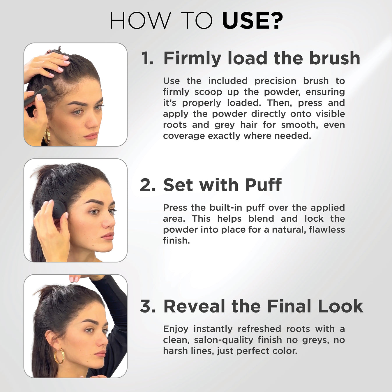THICK FIBER Root Touch Up & Hairline Powder with Brush (Dark Brown ...