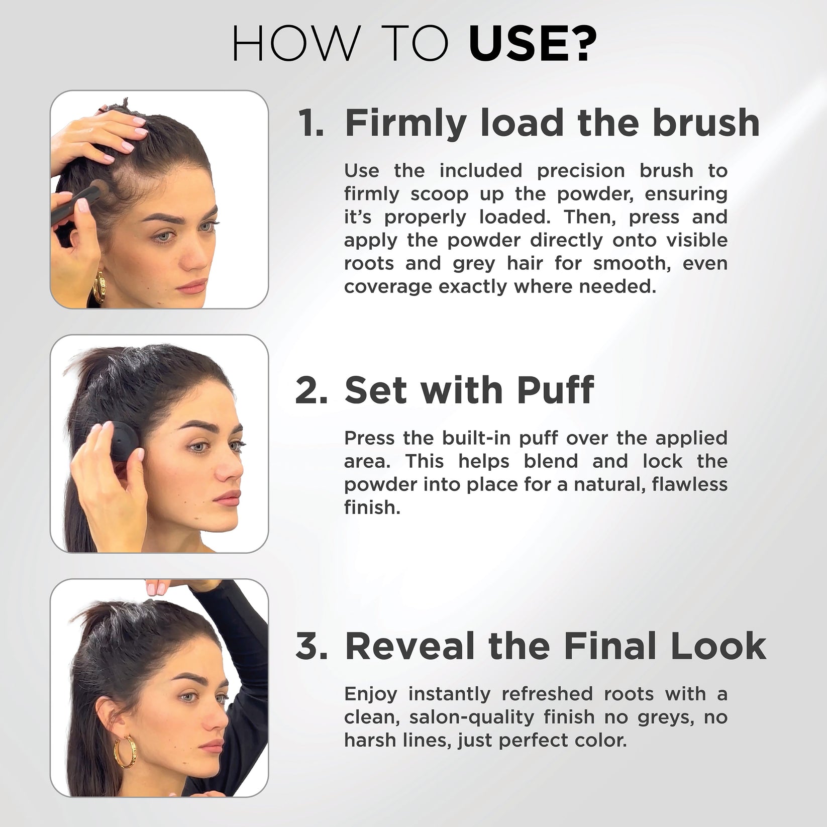 THICK FIBER Root Touch Up & Hairline Powder with Brush (Dark Brown ...