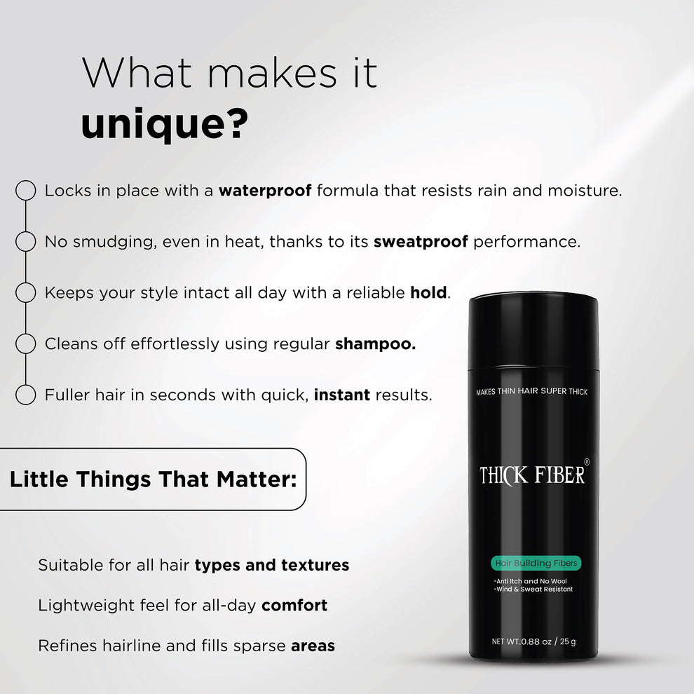 THICK FIBER Hair Building Fibers – Hair Loss Concealer for Thinning ...